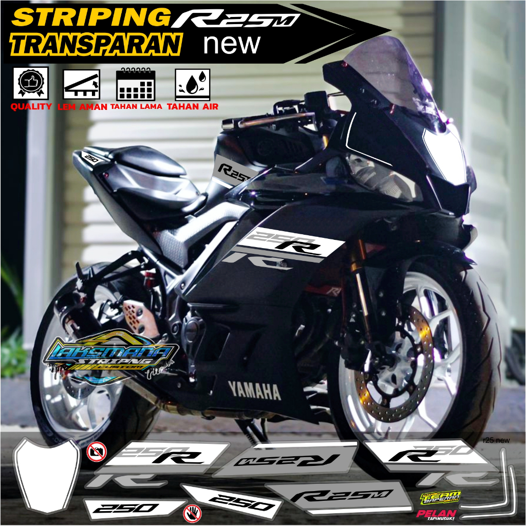 NEW R25 TRANSPARENT STRIPING YAMAHA R25 STICKER | Shopee Malaysia