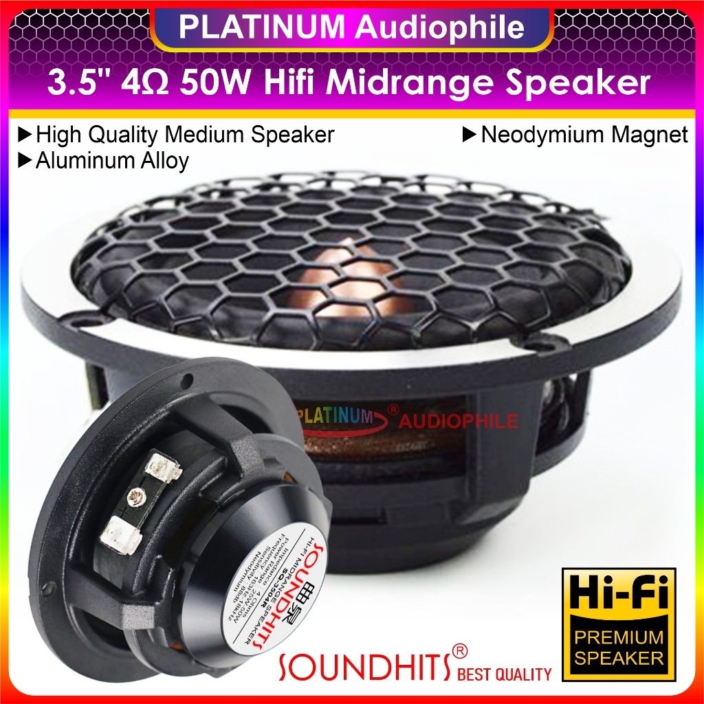 Speaker Midrange 3.5 inch Mid-Range 3" Vocal Midle Medium Hifi Premium ...