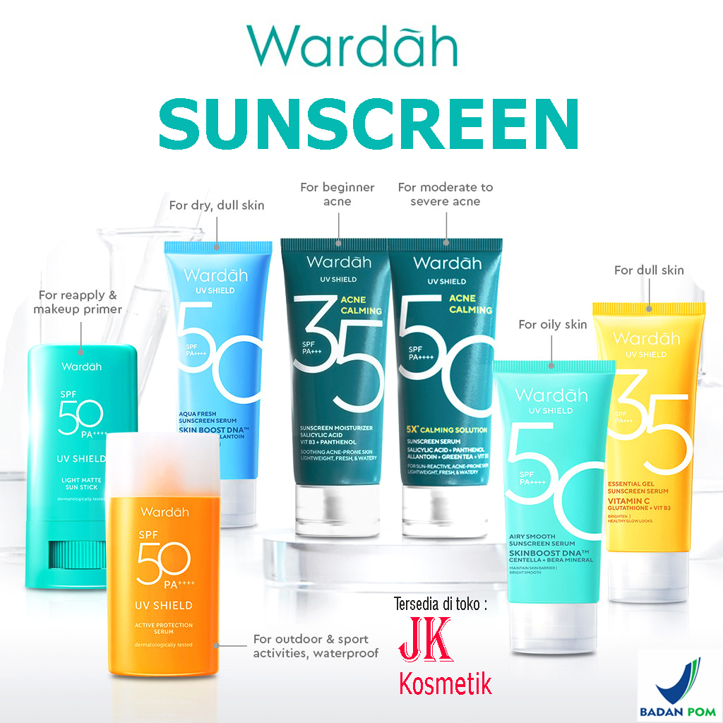 Wardah Sunscreen UV Shield Series - Spf35 - Spf50 - SunStick - Sun ...