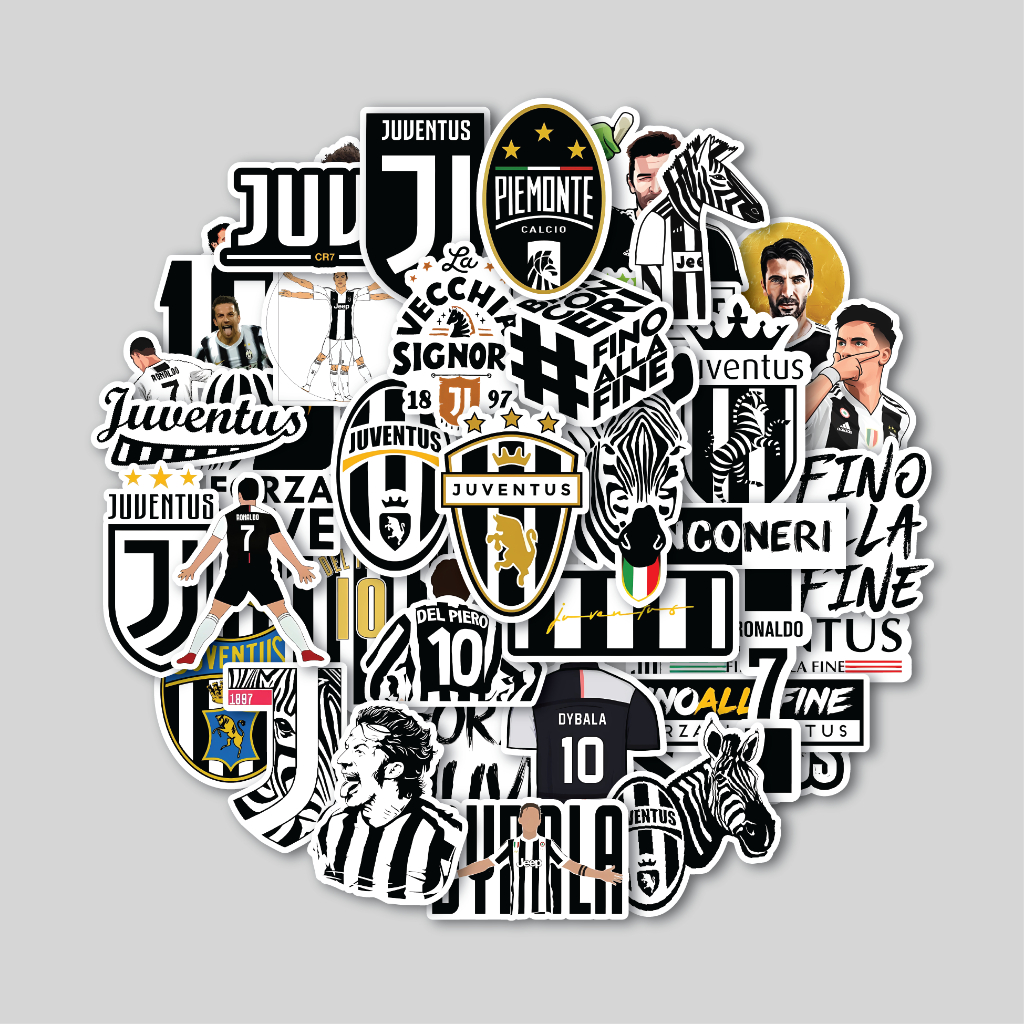 JUVENTUS STICKER PACK | TUMBLER STICKER | HELMET SUITcase LAPTOP ...