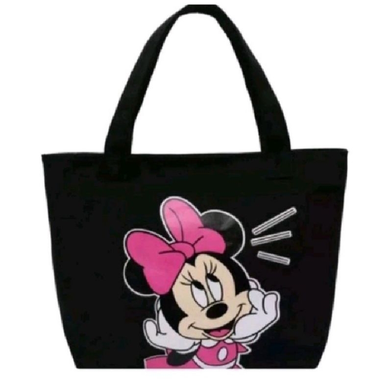 HITAM Nf Black ribbon - korean style disney minnie mouse zipper Tote ...