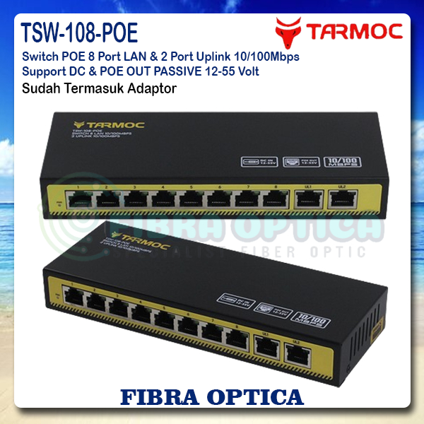 Tarmoc TSW-108-POE | Poe Switch 8port+2 Uplink 10/100Mbps, DC-in 12-55V ...
