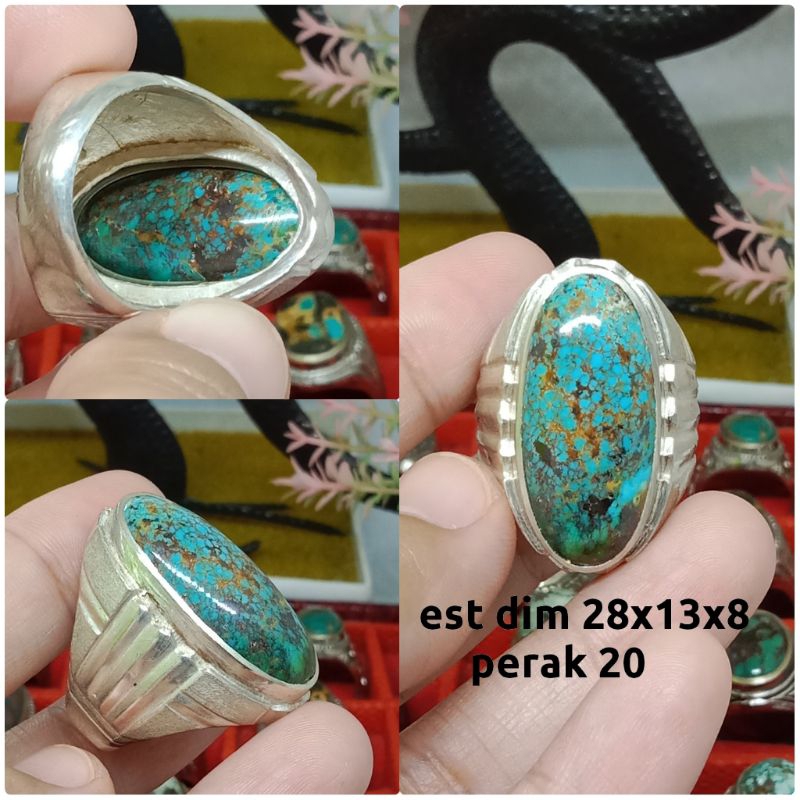 Iranian original Persian turquoise stone ring | Shopee Malaysia