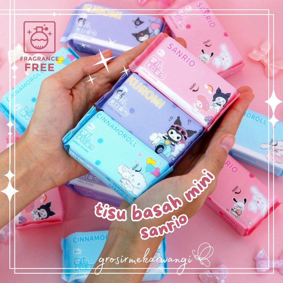 Sanrio Mini Wet Tissue Unit Small Wet Tissue Cute Character Small ...