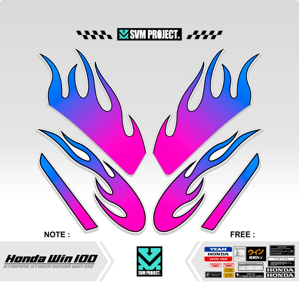 Striping HONDA WIN/MOTIF 120/STICKER WIN 100/STICKER Variation WIN 100 ...