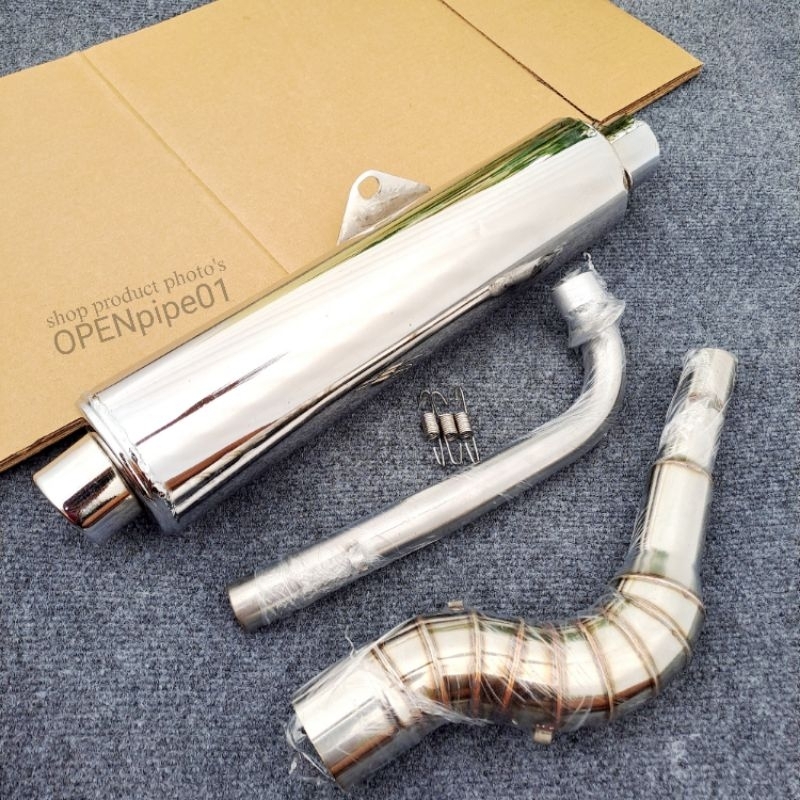 Canister standard+big elbow pipe 51mm for xrm 125 110 100 wave rs 125 ...