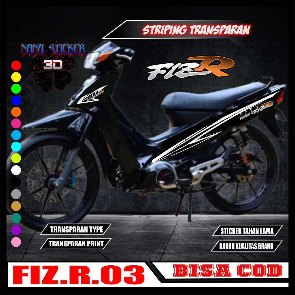 Transparent UV Striping FIZ R Variation Sticker list body motor FIZ R ...