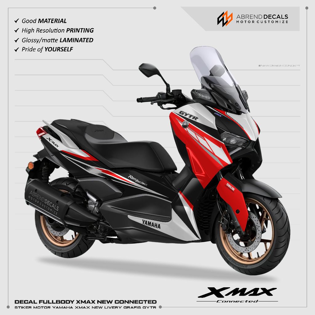 Decal FULLBODY XMAX NEW CONNECTED LIVERY Graphic GYTR/NEW YAMAHA XMAX ...