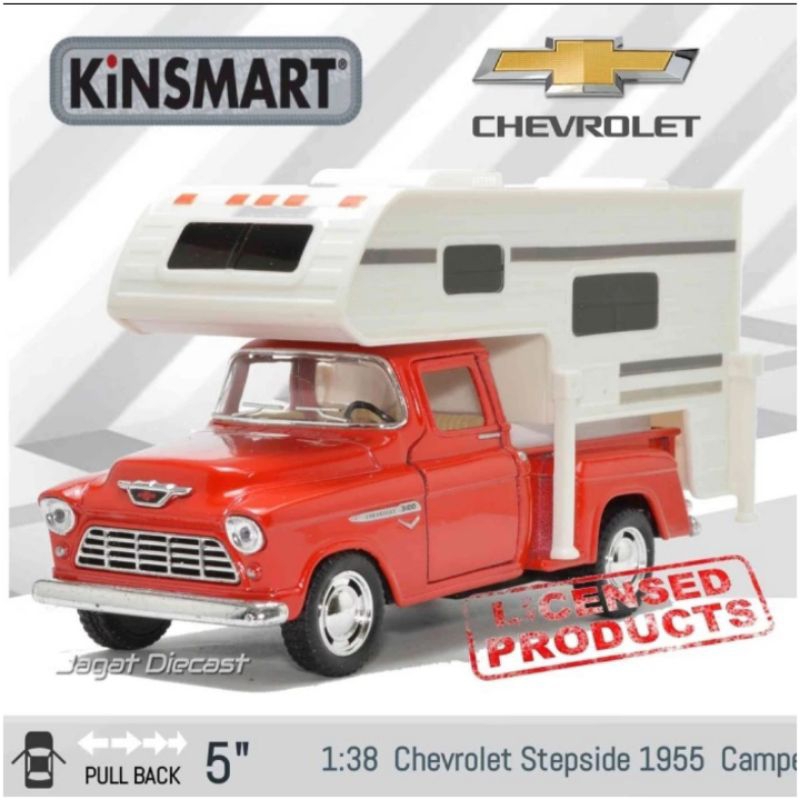 Toy Car Pickup Kinsmart 1955 Chevrolet Chevy Stepside Pick Up Camper ...