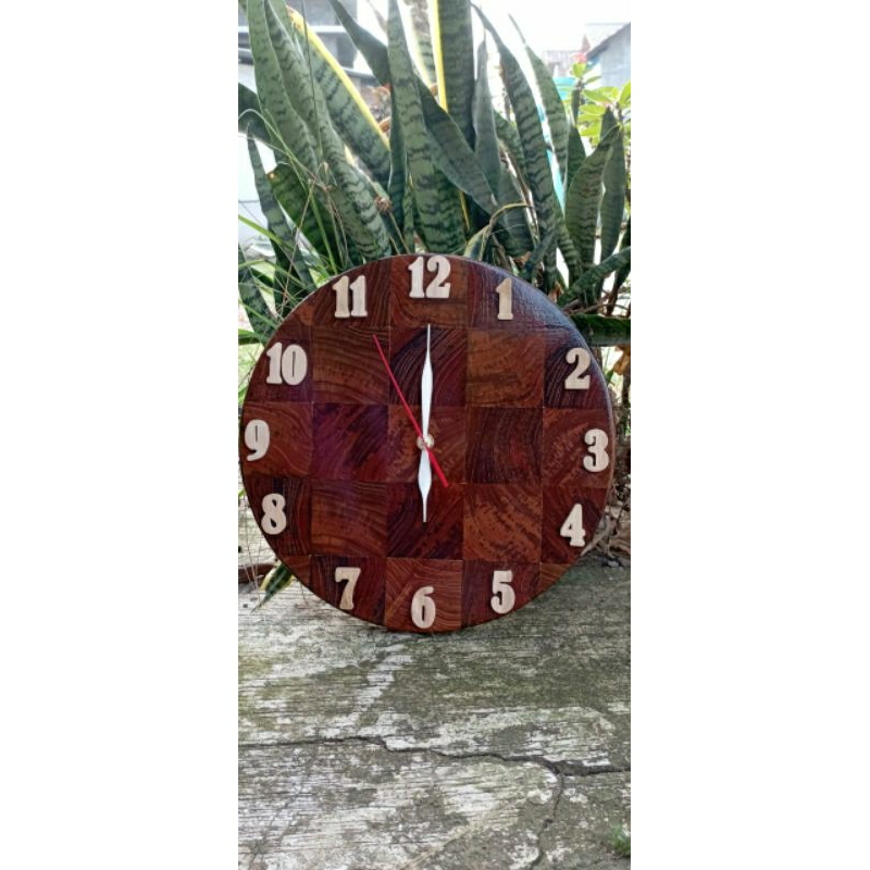 KAYU Unique Wall Clock Jepara Teak Wood Minimalist Wall Clock Jepara ...