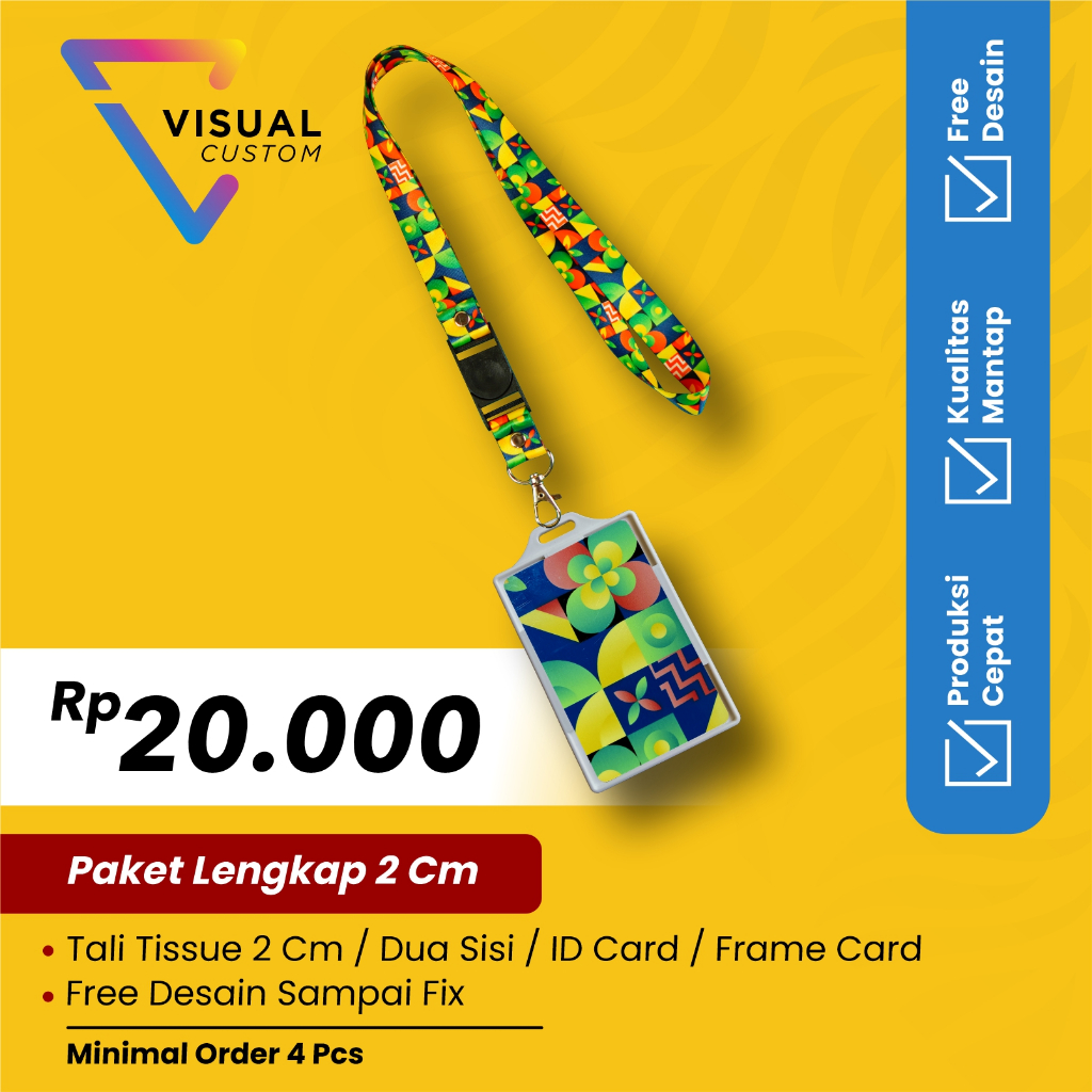 A SET Of 2cm LANDYARD ID CARD, FRAME/Print CUSTOM LANDYARD ID CARD ...