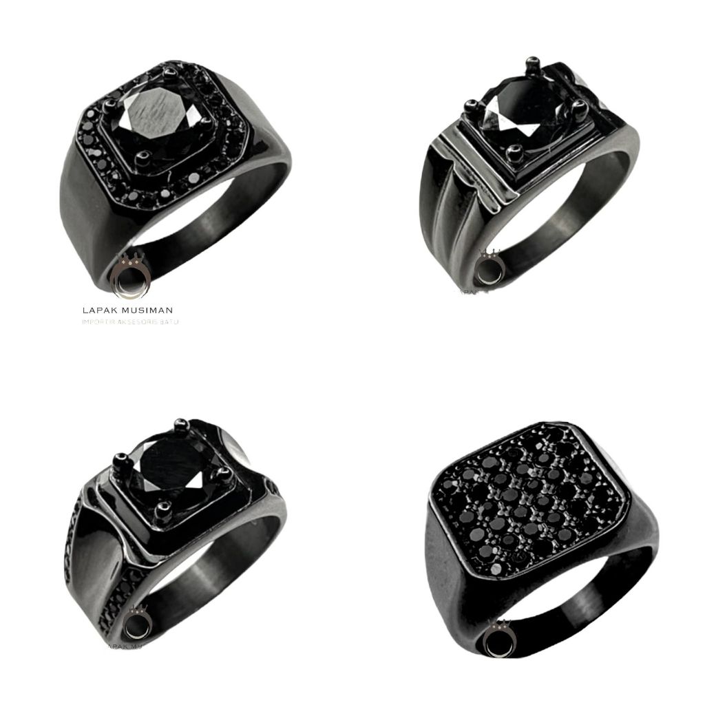 Men's Ring Real Titanium Premium Black Edition Stainless Steel | Shopee ...