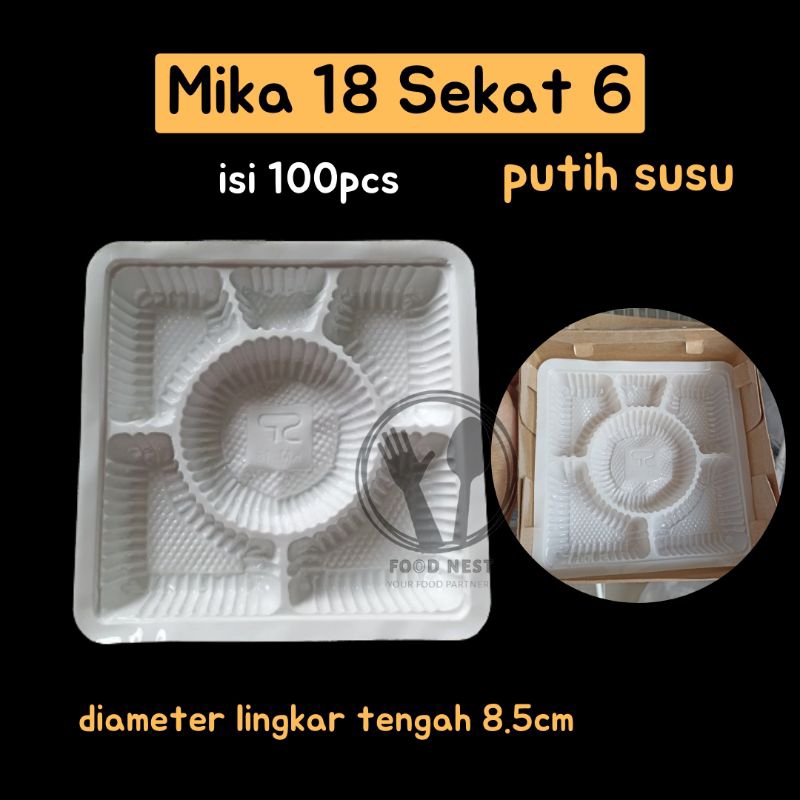 PUTIH [Fill 100] Mica Bulkhead 6 Pedestal Rice box 18x18 Milky White ...