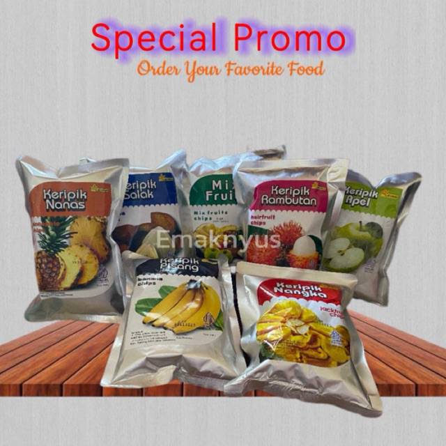 Various JACK CHIPS 100gr I APPLE FRUIT l SALAK I MANGO I PINEAPPLE I ...