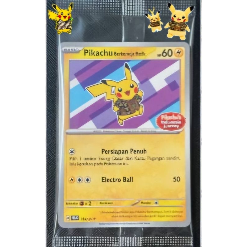 Pikachu Batik v2 xatu Indonesian card design | Shopee Malaysia