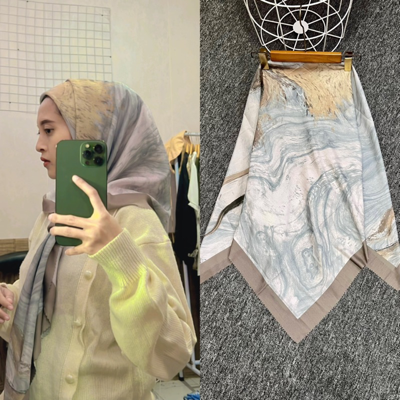 Hijab VOAL MOTIF MARBLE SERIES/MARBLE HIJAB RECTANGULAR LACER CUT ...