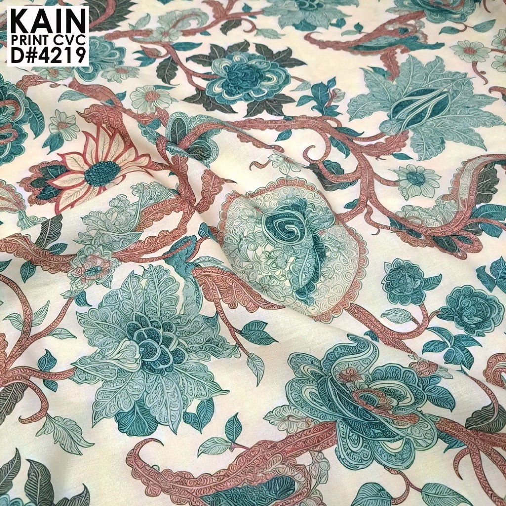 KATUN Cotton Fabric/CVC D-4219 Cotton Fabric (Per 0.5 meter) | Shopee ...