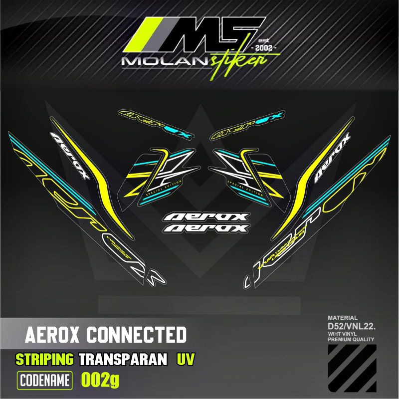 Decal Sticker Striping Transparent Variations Uv Aerox 155 Connected ...