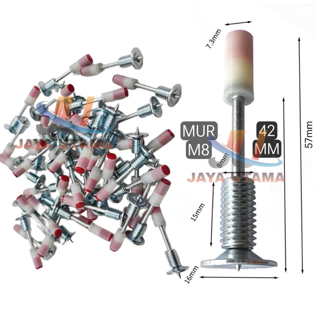 Ramset Nail 7.3mm (42mm) Can be Key to Use M8 Nut Refill Concrete Nail Stampset Washer Nail ...