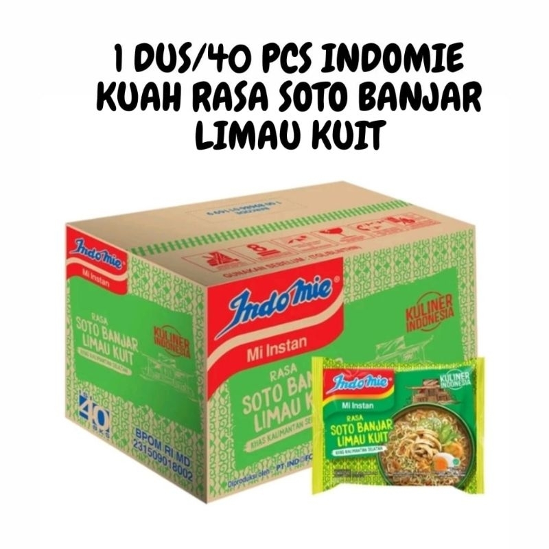 1 DUS/40 PCS INDOMIE INSTANT NOODLES KUAH SOTO BANJAR LIMAU SPECIAL ...
