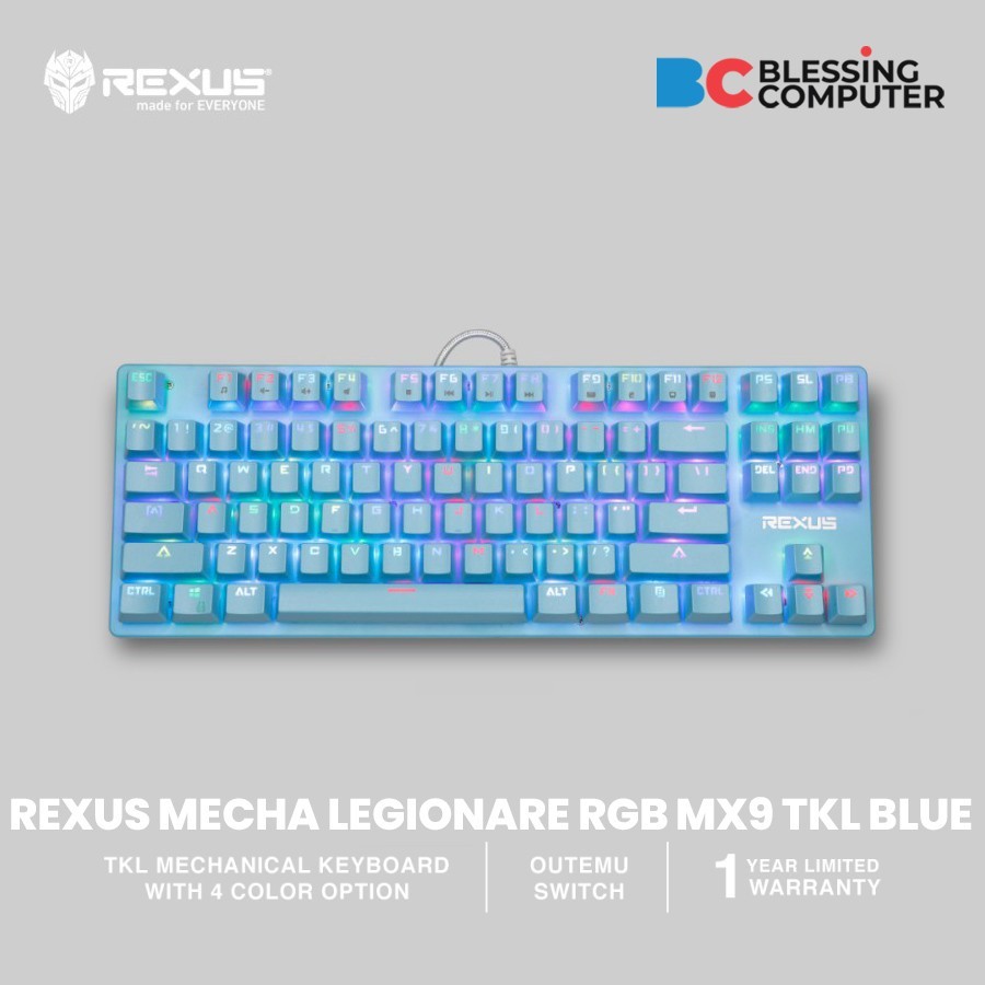 Rexus MECHA LEGIONARE RGB MX9 TKL BLUE Gaming Keyboard - Red Switch ...