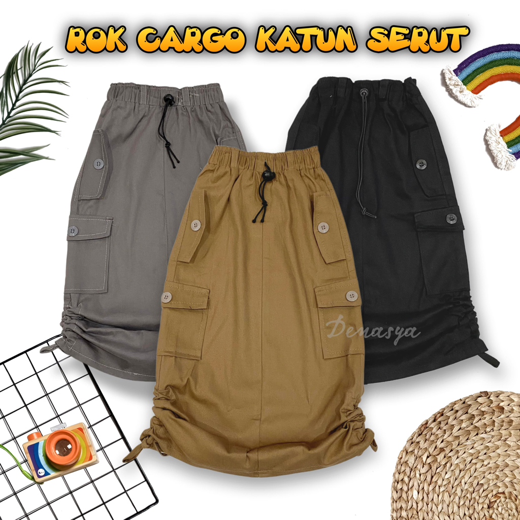 KATUN MODERN GIRLS' CARGO SKIRTS / CHILDREN'S DRAWSTRING COTTON CARGO ...