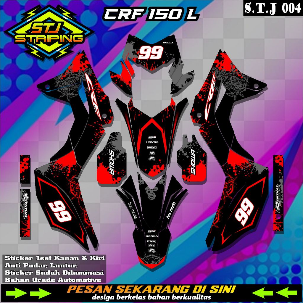 Decal HONDA CRF 150 L Full Body _ Decal CRF 150 Full Body Racing Design ...