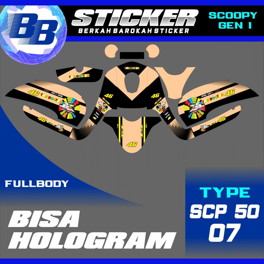 Scoopy Decal CAN HOLOGRAM Full Body Full Block Decal Sticker Scoopy FI 2013 2014 2015 2016 Scp ...
