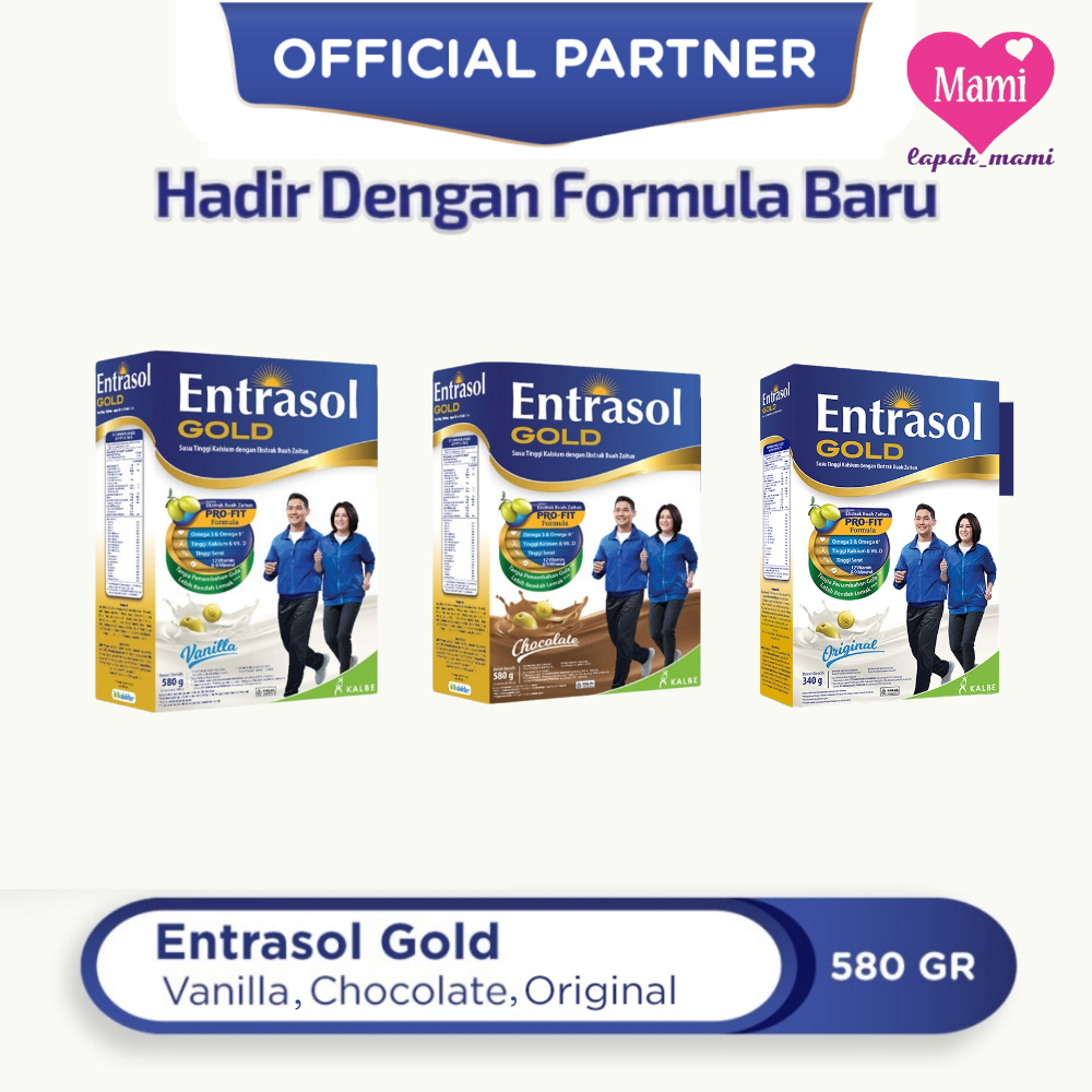 Entrasol Gold Vanilla Chocolate 580g Original 340g High Calcium Milk ...
