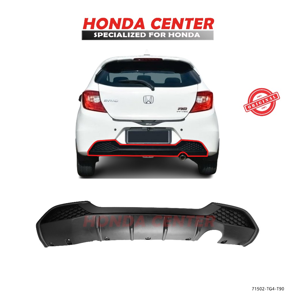 Diffuser Diffuser Spoiler Garnish Lower Rear Bumper Honda Brio Rs 2019 ...