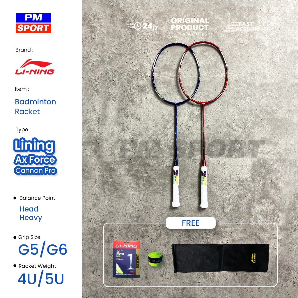 Badminton Racket/BADMINTON LINING AX FORCE CANNON PRO ORIGINAL | Shopee ...