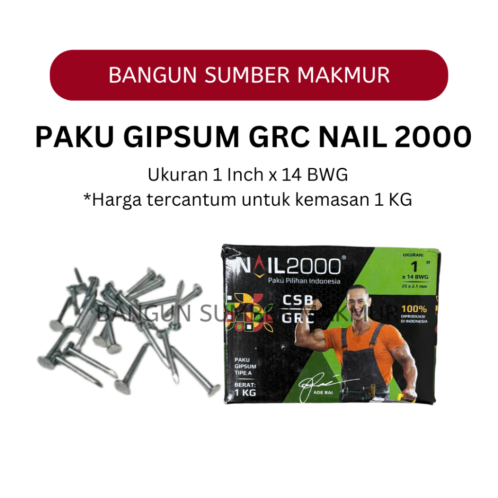 Gypsum Nails/ GRC Board Nails/ Gypsum Nails 2000/1 Inch/1KG | Shopee ...