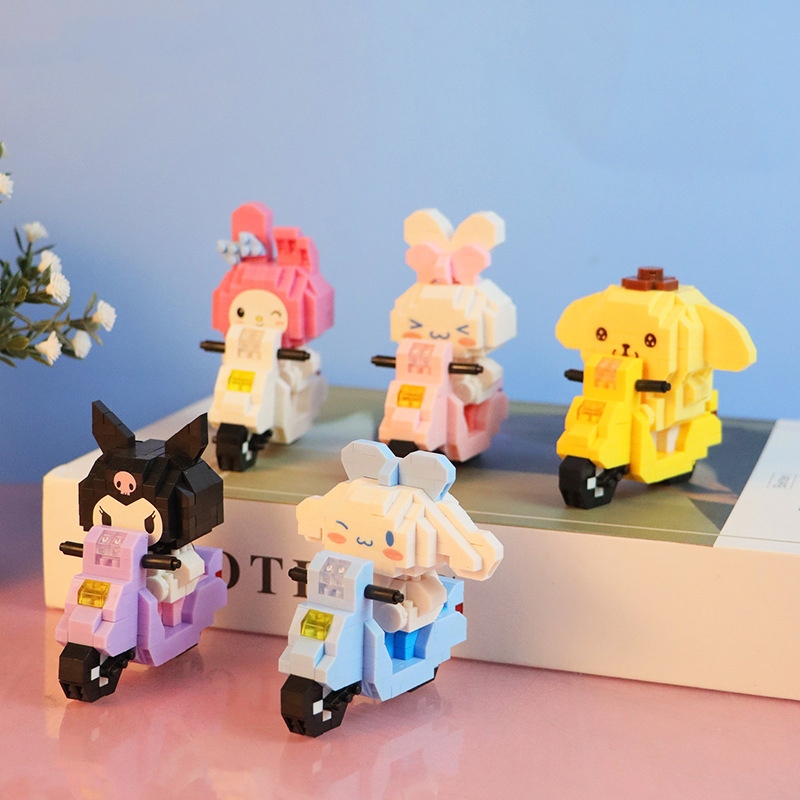 Sanrio Moon Motorcycle Nano Block Bricks Toys Crescent Moon Model 3D ...