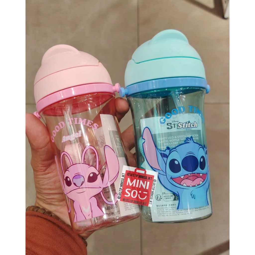 Miniso Straw Drinking Bottle + Long Rope DISNEY STITCH Collection ...