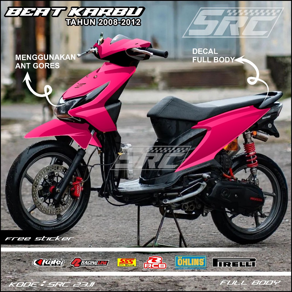 Decal Sticker Full body Honda Beat Carburetor 2008 2009 2010 2011 2012 ...