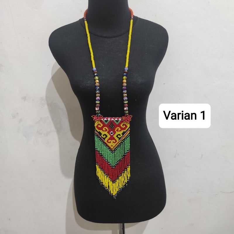 Kalimantan dayak Ethnic Bead Necklace big size | Shopee Malaysia