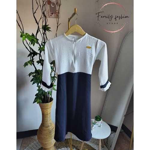 HITAM PUTIH Black and white crinkle airflow children's robe / uniform ...