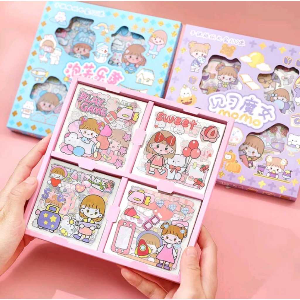 Cartoon Motif Stickers - MOMO STICKER CONTENTS 100 PCS | Shopee Malaysia