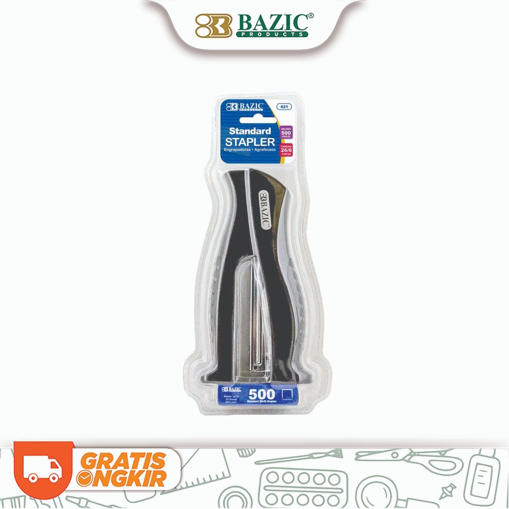 Bazic Standard Stand-Up Full Strip Stapler (26/6) w/ 500 Ct - Large ...