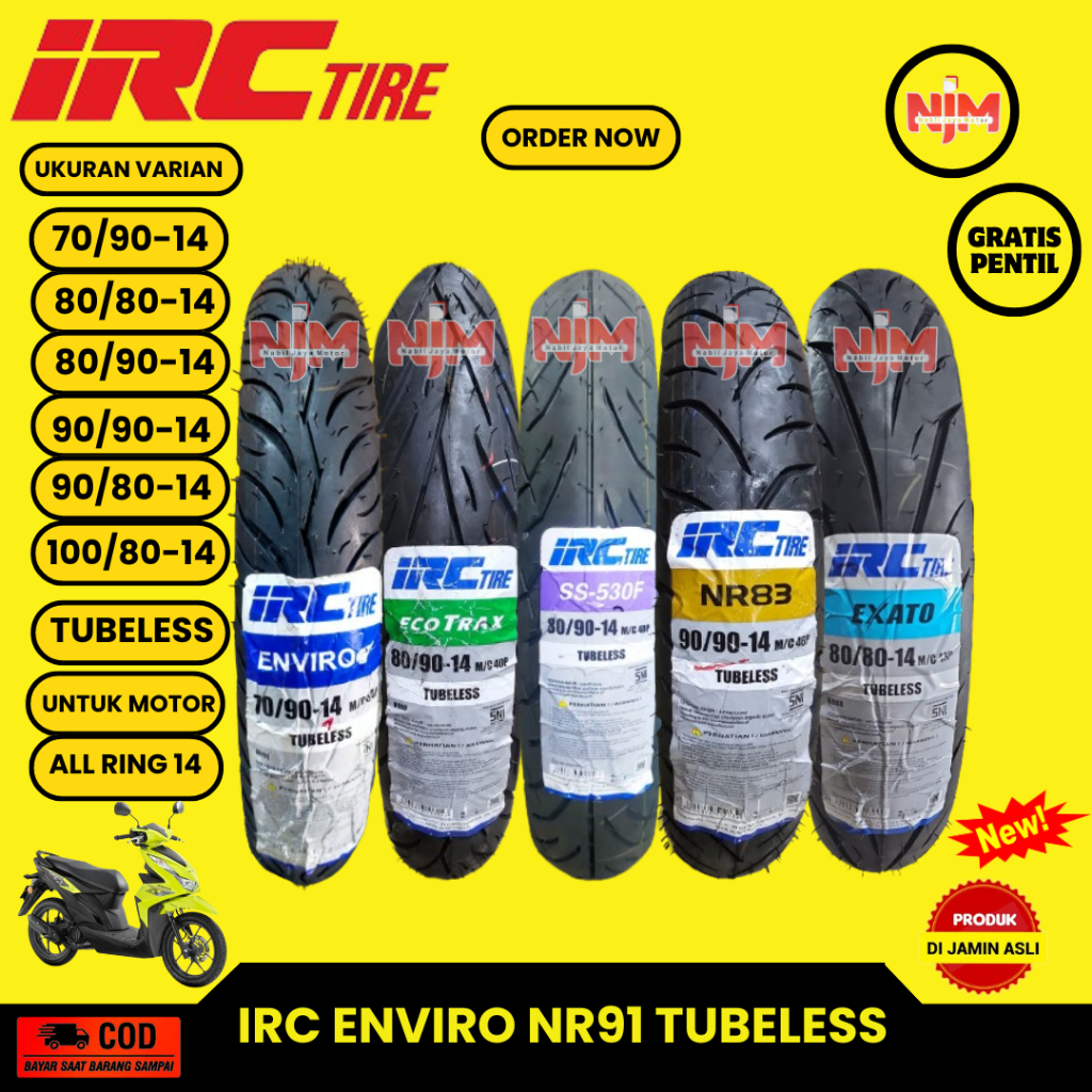 IRC Enviro Motorcycle Outer Tire Ring 14 70/90 80/90 90/90 Tubeless ...