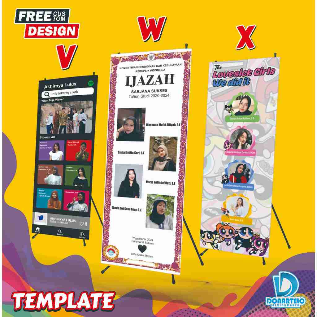 Free Print Design X BANNER 160cm X 60cm 1st Anniversary, GRADUATION ...