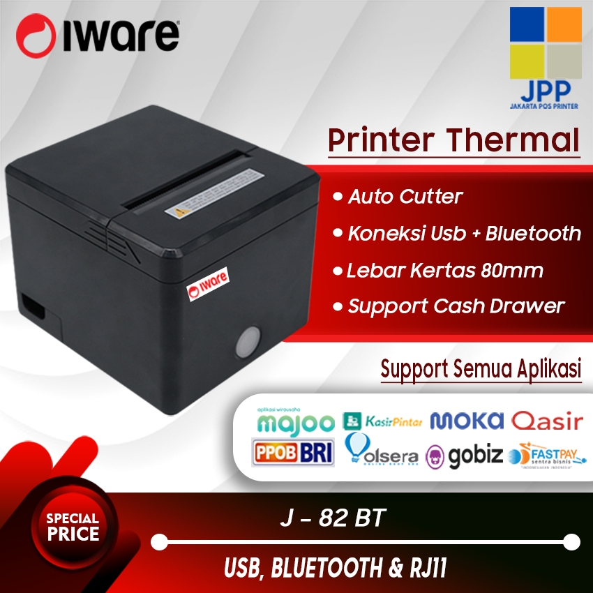 Iware IW-J82BT 80mm Usb Thermal Cashier Printer + Bluetooth Autocutter ...