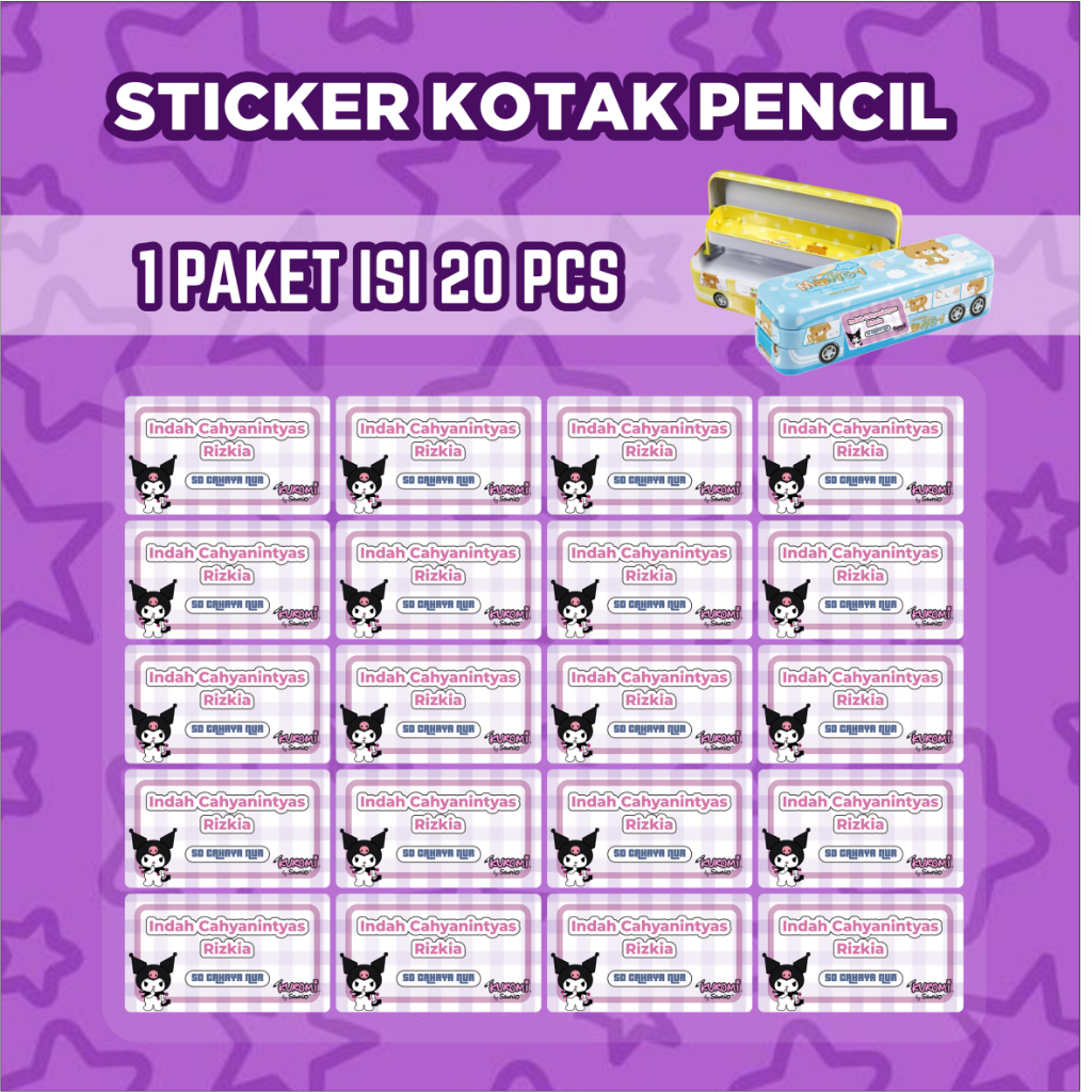 Custom Pencil Box Label Stickers, Name Pencil Box, 20 packs | Shopee ...