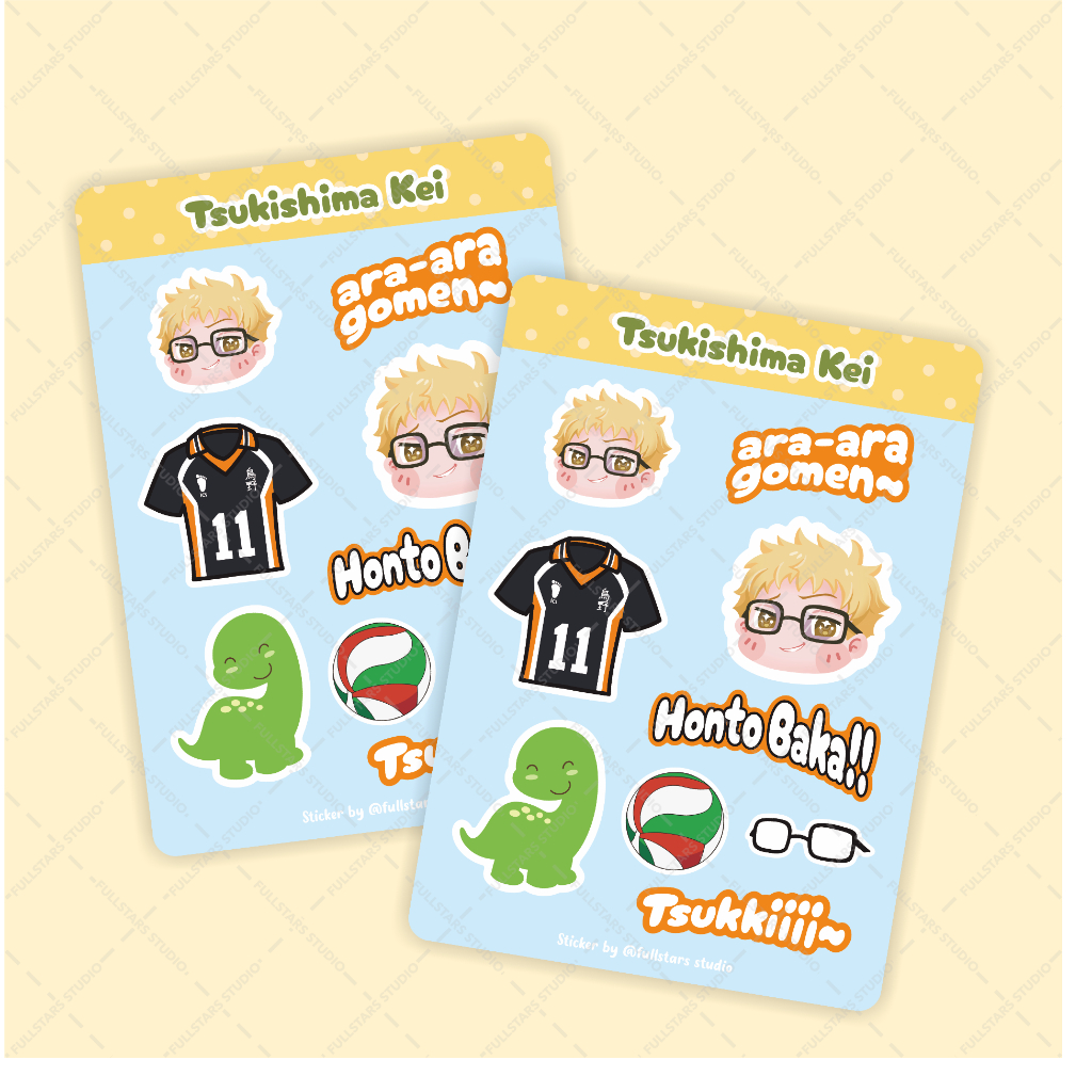 STICKER TSUKISHIMA KEI HAIKYUU ARA GOMEN CHIBI CUTE WATERPROOF | TSUKKI ...