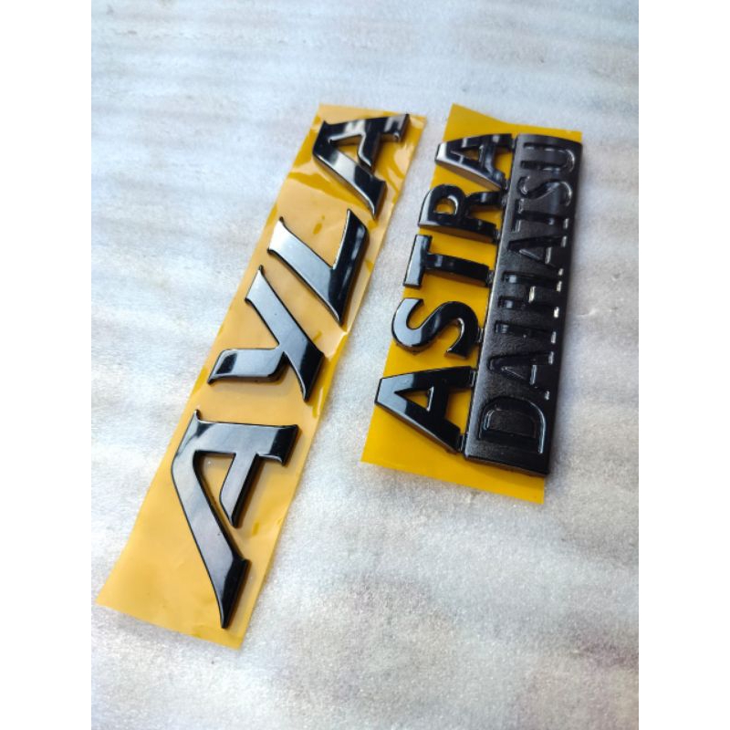 Astra Daihatsu and Ayla logo emblems in black chrome models | Shopee ...