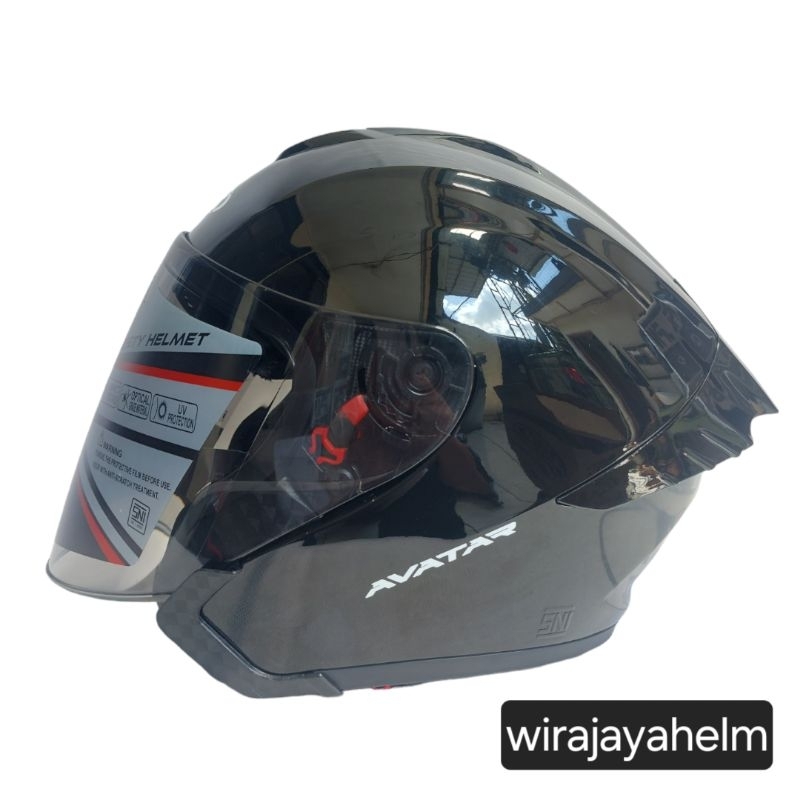 HITAM Nsx Avatar Helmet Solid Black Metallic Original SNI | Shopee Malaysia