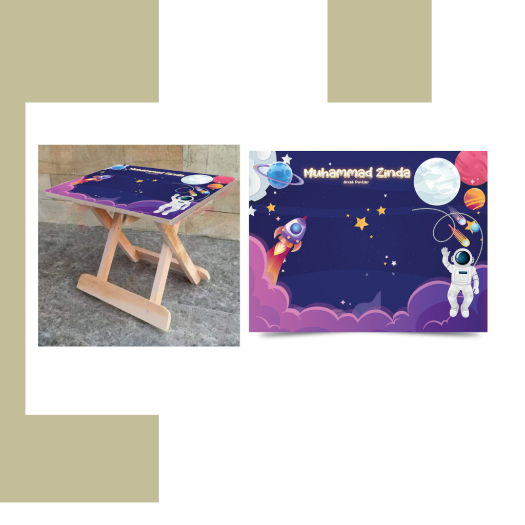 KAYU Duaputri - Wooden Study Table Character Folding Multi-Function ...