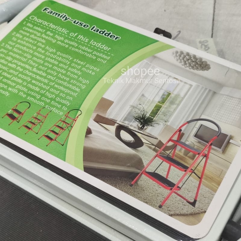 Folding Ladder+Handle 3-tier Xenon Iron Stainless Steel Ladder 3-Step ...