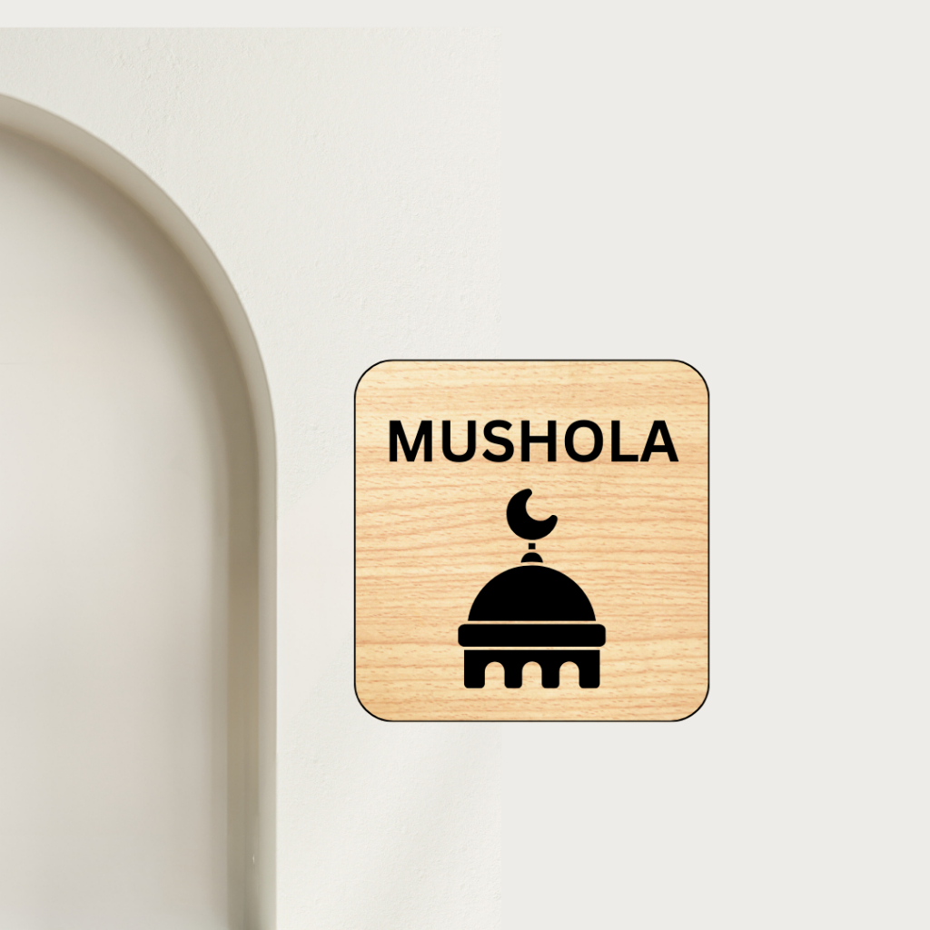 KAYU Wooden MUSHOLA SIGN BOARD GRAPHICS AESTHETIC INLOCK NAME SIGN ...