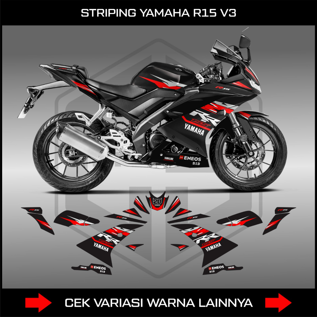 Striping R15 V3 LIVERY KRT RR/Sticker DECAL YAMAHA R15 V3/STOCK DECAL ...